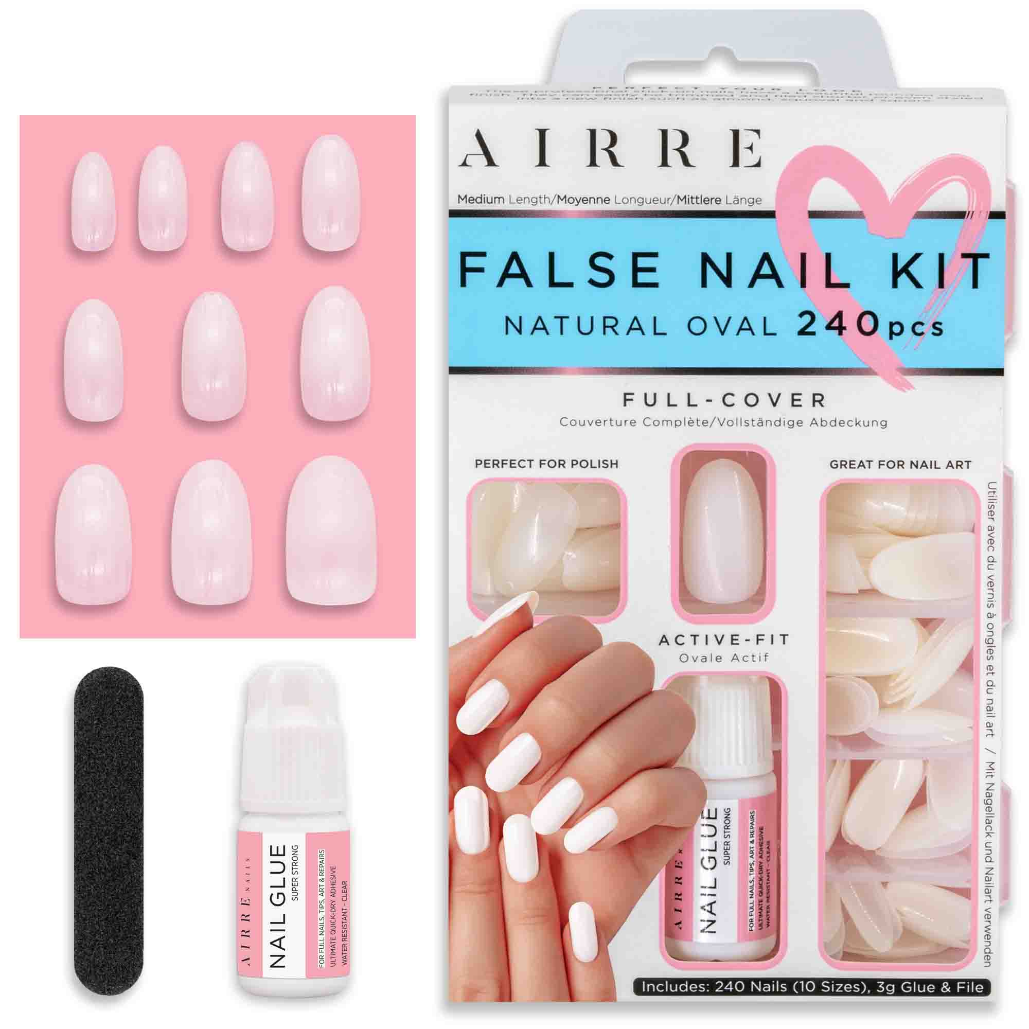 240 Natural Oval Press-On Nail Kit – AIRRE NAILS